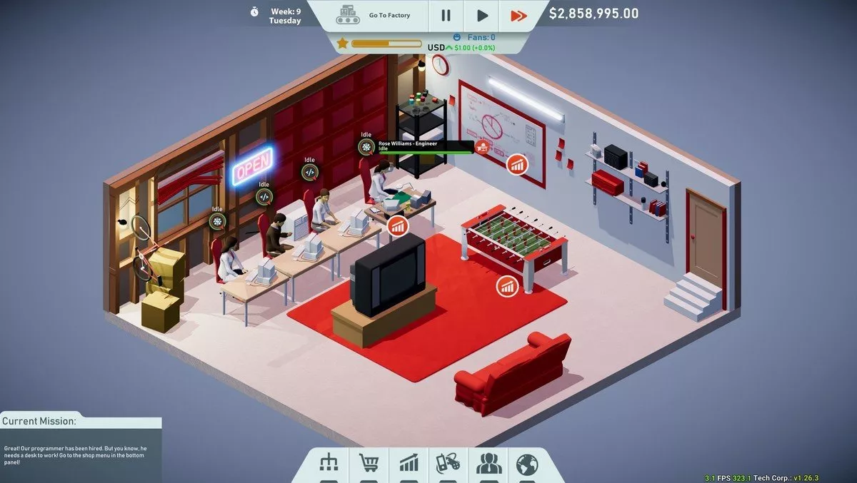Tech tycoon game Tech Corp. early access available on Steam